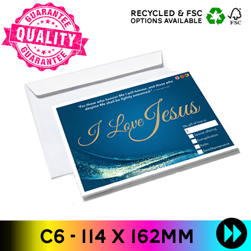 Standard Printed Envelope Sizes C6, DL, C5, C4 and Square Envelopes